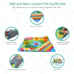 ORIA Snuffle Mat for Dogs, Interactive Sniff Mat for Boredom, Slow Eating, Keep Busy, Encourages Natural Foraging Skills, Dog Puzzle Toys for Dogs Cats Rabbits, 15x15 inch