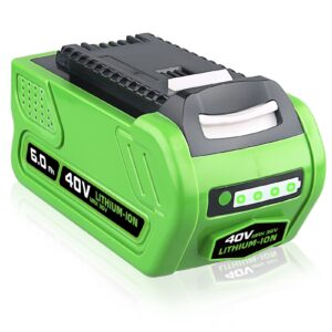 ferryboat 6000mah 40v battery replacement for greenworks 40v battery 29462 battery compatible with greenworks 29472 29462 g-max power tools 29252 20202 22262 25312 25322(1 pack)