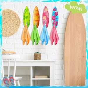 Sintuff 4 Pcs Pool Towel Hooks Wooden Ornament Hooks Hawaii Decorative Wall Hooks Towel Rack Hangers for Beach Swimming Pool Bathroom Bedroom Decoration (Hawaii Style)