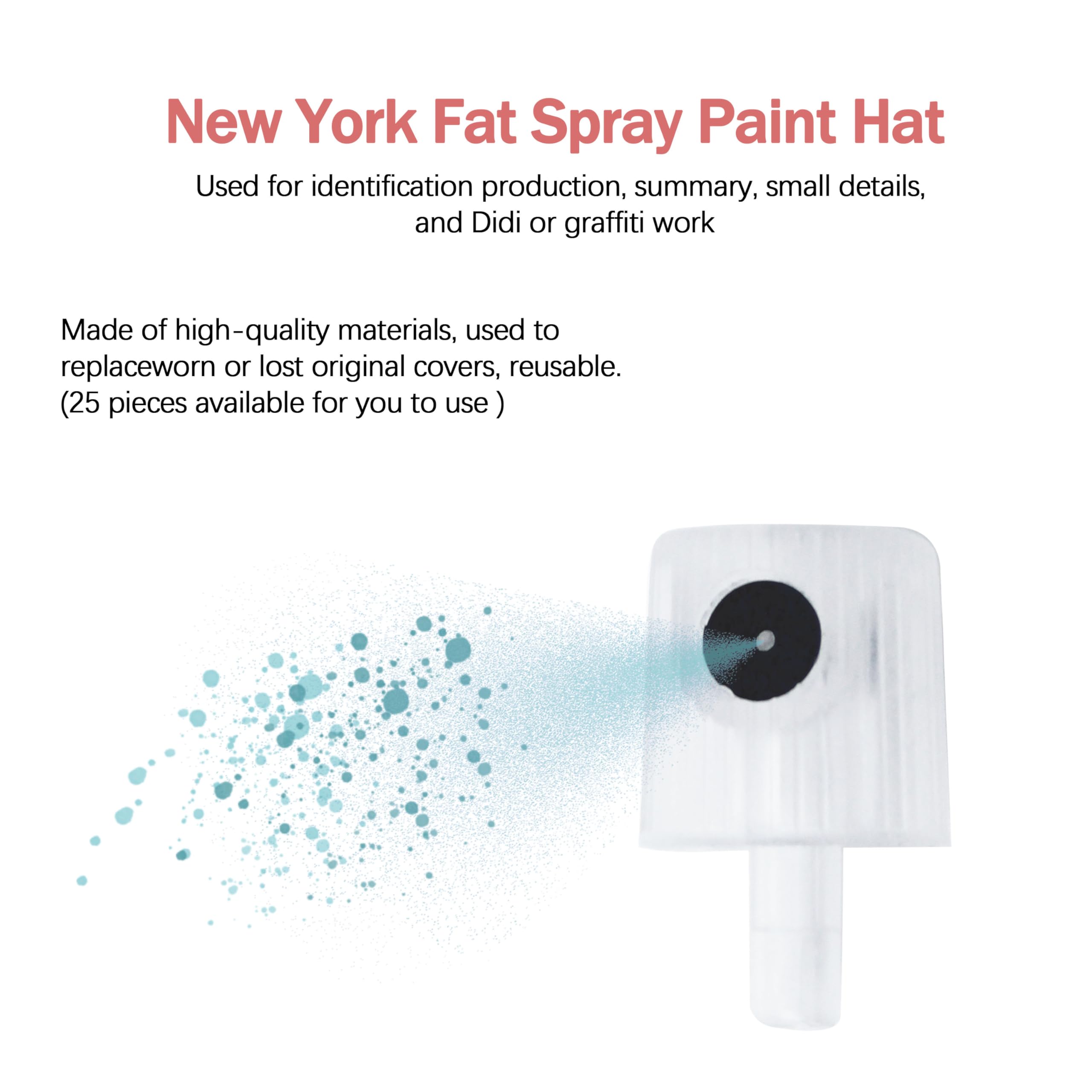 Spray Paint Caps-New York Fat Cap-Spray Can Nozzle-Spray Paint Nozzles for Cans-Spray Graffiti Art Supplies Spray Paint Cans-Spray Paint Tips-25 Pack