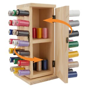 93 Spools Thread Holder Stand 360° Fully Rotating Wooden Thread Rack/Thread Holder Organizer for Sewing, Quilting, Embroidery, Hair-braiding and Jewelry