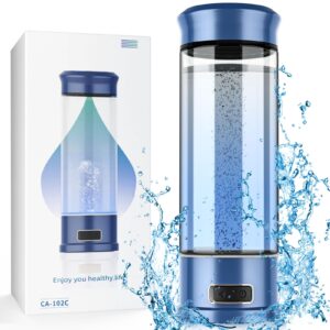 hydrogen water bottle, hydrogen water bottle generator, 5-min electrolysis 1500 ppb smart water ionizer with spe/pem technology, hydrogen water machine for women men office school bike running travel