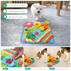 ORIA Snuffle Mat for Dogs, Interactive Sniff Mat for Boredom, Slow Eating, Keep Busy, Encourages Natural Foraging Skills, Dog Puzzle Toys for Dogs Cats Rabbits, 15x15 inch