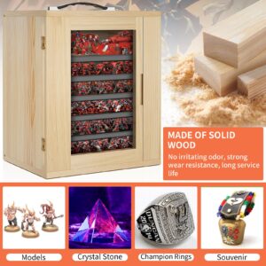 WELIDAY Miniature Storage Case for Collectibles Miniatures, Miniature Display Cases with Magnetic Door and 6 Trays, Clear View Miniatures Transport Case