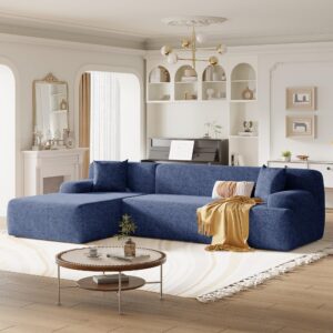 amposei modern modular sectional sofa large l-shape couch for living room, bedroom, 2-piece free combination sofa furniture, blue