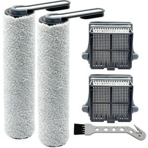 brush rollers and filters replacement compatible with tineco ifloor 5 breeze complete vacuum cleaner- 2 brush rollers + 2 vacuum filters + 1 cleaning tool