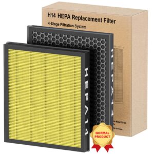 freshdew air purifier fliter replacement, h14 hepa air filter high filtration filter suitable ap304 for dust, pet dander, smoke, pollen for bedroom and office- standard version 2pcs(pet filter)