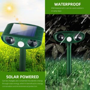 Jahy2Tech Ultrasonic Animal Repeller Outdoor Solar Animal Repeller Deer Repellent Devices Sonic Cat Deterrent Waterproof Motion Activated Squirrel Rabbit Repellent Raccoon Repellent for Yard (2)