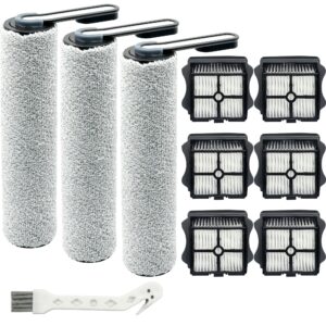 brush rollers and filters replacement compatible with tineco s5 / s5 pro /s5 pro 2 / s5 blue cordless wet dry vacuum cleaner- 3 brush rollers + 6 vacuum filters + 1 cleaning tool