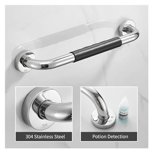 MINAKEDA Grab Bar Bathroom Stainless Steel Bath Grab Rail Shower Safety Handrail Anti Slip Rubber Grip Balance Bar Handle for Elderly Disabled Children Kitchen, 19.7Inch