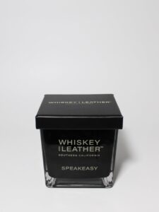 whiskey and leather scented candle - speakeasy – additional scents and sizes – 100% cotton lead-free wick - luxury air freshening jar candles - perfect home decor – 16oz