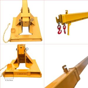 BREVELTION 4400lb/2ton Loading Capacity Forklift Mobile Crane Telescopic Arm with 0-75 Degrees Adjustable Tilt Angle 7ft-12ft Extension Attachments Boom Truss Hoist Jib Towing Handling Equipment