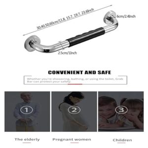 MINAKEDA Grab Bar Bathroom Stainless Steel Bath Grab Rail Shower Safety Handrail Anti Slip Rubber Grip Balance Bar Handle for Elderly Disabled Children Kitchen, 19.7Inch