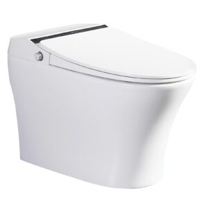 homebeyond smart toilet with bidet, 1-piece toilet with heated seat, seating sensor, air drying, foot induction flush