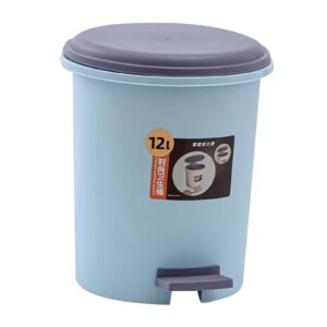 Mumusuki Large Capacity Foot Pedal Trash Can, Lid, Multifunctional Kitchen Garbage Bin, 12L Waste Can for Kitchen, Living Room, Toilet (Blue)