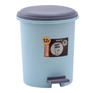 Mumusuki Large Capacity Foot Pedal Trash Can, Lid, Multifunctional Kitchen Garbage Bin, 12L Waste Can for Kitchen, Living Room, Toilet (Blue)