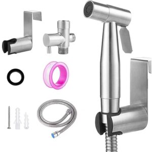 xushcl multifuctional handhel bidet spray kit for toilet. premium stainless steel bathroom faucet for toilet clean, women's washing, diaper cleaning, baby washing, pet shower etc-easy to install