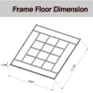 MistMo Stainless Steel Frame Floor for Outdoor Storage Shed, Durable and Weather-Resistant, for MistMo 10X10FT,10x12FT Storage Sheds