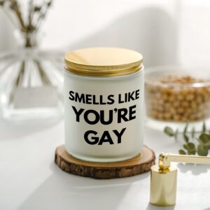 Gifts for Gay Men, Funny Gifts for Boyfriend Brother Husband, Anniversary Birthday Valentines Day Gifts for Him, Pride Gifts for Friends LGBTQ Queer, Lavender Candle