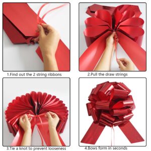 1Pcs Giant Gift Bows,16 Inch Giant Car Bow Large Gift Bow Large Christmas Gift Refrigerator New House Bicycle and Party Decoration Giant Gift Packaging Bow (red)