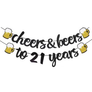 21st birthday decorations,cheers to 21 years banner, 21st birthday banner for women men, decorations for 21th birthday wedding anniversary party supplies decorations