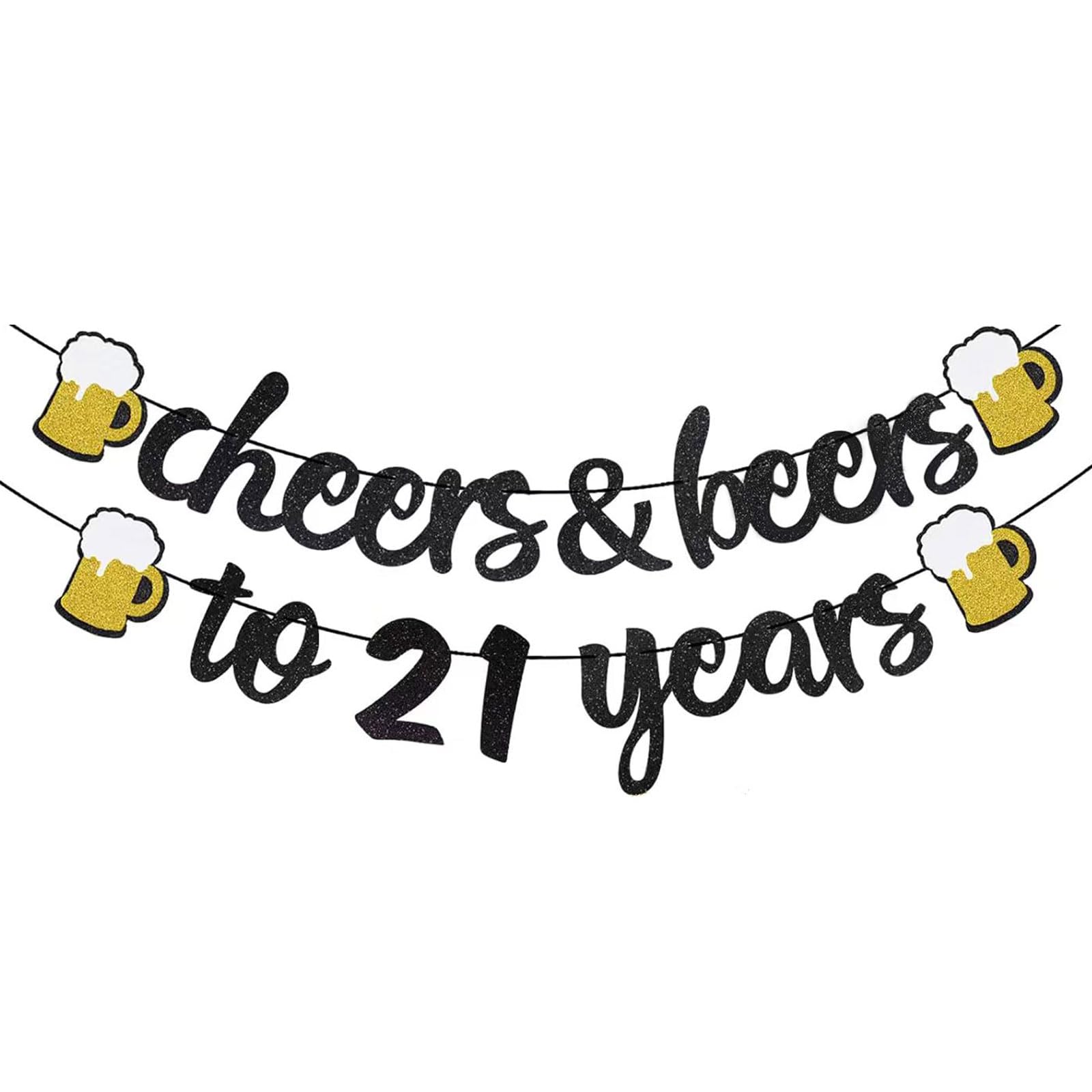 21st Birthday Decorations,Cheers to 21 Years Banner, 21st Birthday Banner for Women Men, Decorations for 21th Birthday Wedding Anniversary Party Supplies Decorations