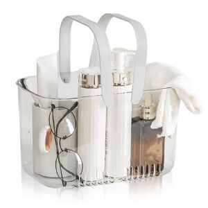 portable shower caddy basket, plastic storage baskets with handles plastic organizer storage tote shower caddy bins organizer toiletry bag hollow design bin box for bathroom, college dorm