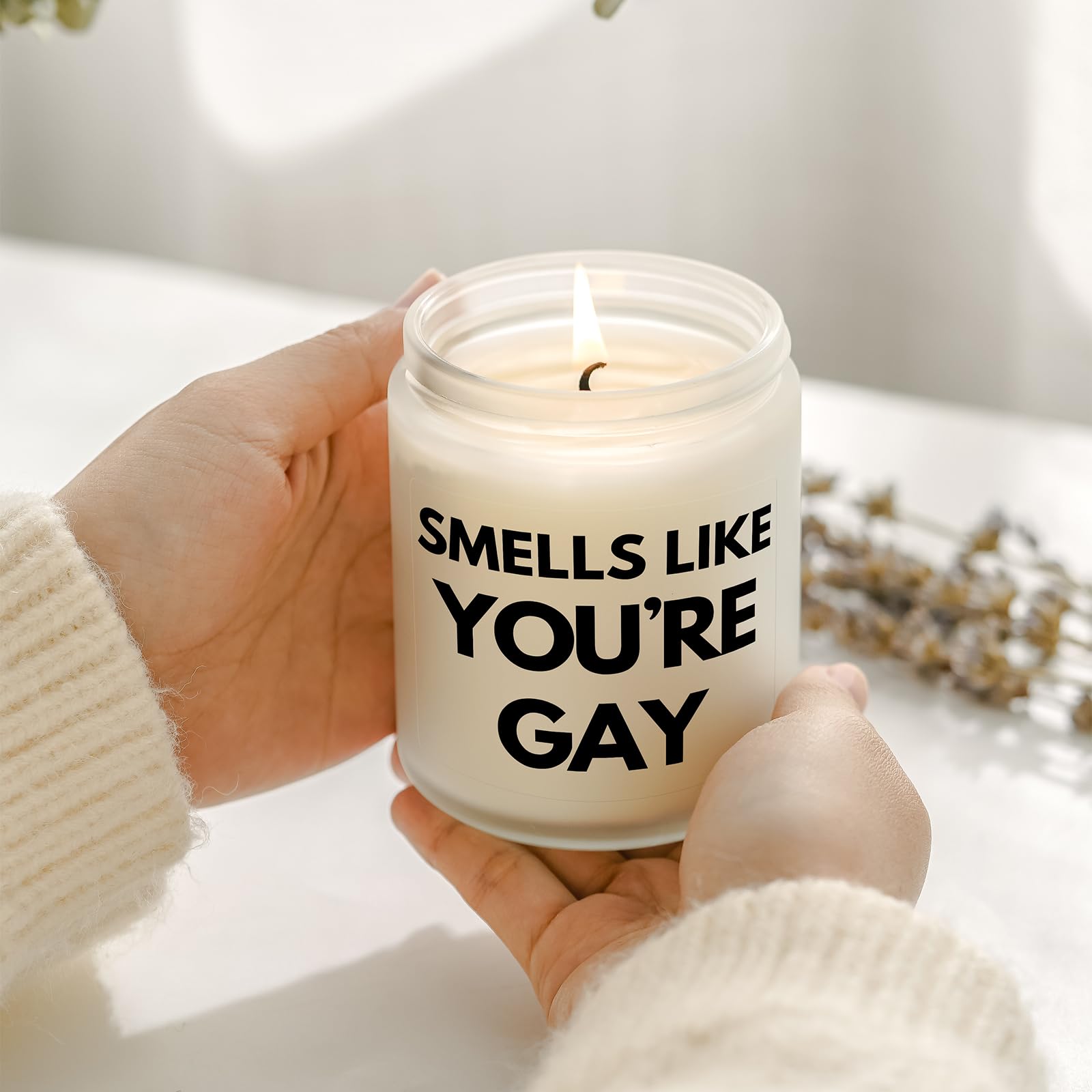 Gifts for Gay Men, Funny Gifts for Boyfriend Brother Husband, Anniversary Birthday Valentines Day Gifts for Him, Pride Gifts for Friends LGBTQ Queer, Lavender Candle