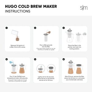 Simple Modern Hugo Cold Brew Coffee Maker | Airtight Pitcher with Fine Mesh Filter | Iced Tea Brewer | 1.5 Quart