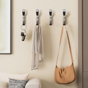 10PCS Wall Hooks for Hanging,Black Wall Hooks Coat Metal Wall Hooks Towel Hooks for Wall,Heavy Duty Single Prong Wall Hooks with 20 Pieces Screws for Robe Hooks Wall Mounted for Key Towel Bags Hat