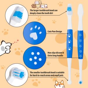 Newday Pet Toothbrush for Dogs, Cats, Double Headed Dog Toothbrush with Soft Bristles, Easy Teeth Cleaning, Non Slip Dog Toothbrushes in Bulk (Pack of 3)