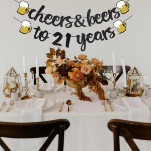 21st Birthday Decorations,Cheers to 21 Years Banner, 21st Birthday Banner for Women Men, Decorations for 21th Birthday Wedding Anniversary Party Supplies Decorations