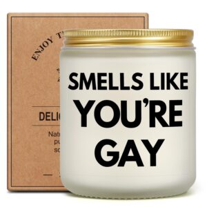 gifts for gay men, funny gifts for boyfriend brother husband, anniversary birthday valentines day gifts for him, pride gifts for friends lgbtq queer, lavender candle