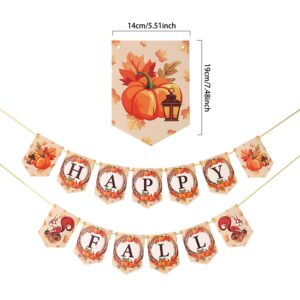 Happy Fall Party Decorations 58pcs Burnt Orange Brown Gold Balloons, Fall Themed Banner, Maple Leaves Hanging Garland for Thanksgiving Harvest Autumn Boho Baby Shower Bridal Shower Party Supplies