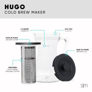 Simple Modern Hugo Cold Brew Coffee Maker | Airtight Pitcher with Fine Mesh Filter | Iced Tea Brewer | 1.5 Quart