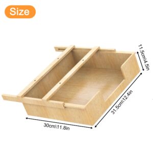 Wooden Mountable Drawer for Under Desk,Drawer Organizer with Screws,Paper Plate Dispenser,Organizing All Kinds of Items,for Kitchen/Pantry/Bedroom