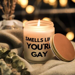 Gifts for Gay Men, Funny Gifts for Boyfriend Brother Husband, Anniversary Birthday Valentines Day Gifts for Him, Pride Gifts for Friends LGBTQ Queer, Lavender Candle