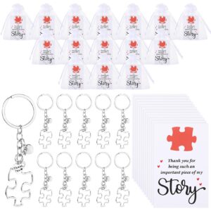 landical 30 sets christmas thank you gift bulk teacher appreciation gifts puzzle keychain with thank you card organza bag for teacher