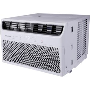 hisense ahw1022cw1w 10,000 smart air conditioner with wi-fi control, dehumidifier, and remote, 115v, window ac unit for apartment, bedroom, medium rooms up to 450 square feet in white, 10000 btu