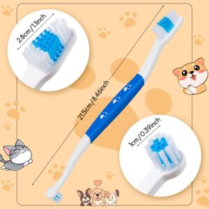 Newday Pet Toothbrush for Dogs, Cats, Double Headed Dog Toothbrush with Soft Bristles, Easy Teeth Cleaning, Non Slip Dog Toothbrushes in Bulk (Pack of 3)