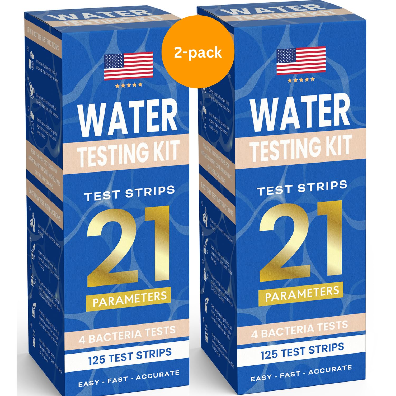 New 21 in 1 Water Testing Kits for Drinking Water - Home & Well Water Testing Kit for Hardness, Lead etc - Hard Water Test Kit for Tap, Pond, Pool, House - Funky Strokes Water Tester pH Strips (2Pack)