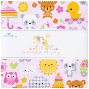 bundle of joy riley blake 5-inch stacker, 42 precut fabric quilt squares by doodlebug design inc.