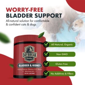 Bladder and Kidney Relief for Dogs & Cats by Daybreak Nutrition | Powder Cranberry Supplement for Dogs and Cat for UTI Treatment & Urinary Support | Dog & Cat Urinary Tract Infection Remedy Supplement