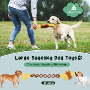 Zuykjeagle Large Squeaky Dog Toys- Cute Stretching Lion Dog Toys- Tug of War Plush Dog Chew Toys for Small,Medium and Large Dogs (L-3)