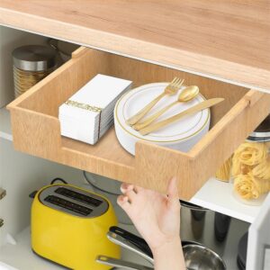 Wooden Mountable Drawer for Under Desk,Drawer Organizer with Screws,Paper Plate Dispenser,Organizing All Kinds of Items,for Kitchen/Pantry/Bedroom