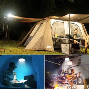 USB Solar Camping Light with120 LED and Remote Control,Rechargeable 5 Working Modes Hanging Tent Lantern,IPX4 Waterproof Emergency lamp with Power Display for Camping, Hiking, Outages, Garage