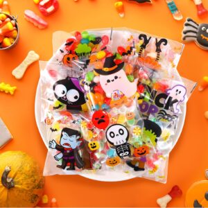 Joottuan 320 Pcs Halloween Treat Bag Clear Self Adhesive Cellophane Bags Cookie Bags Plastic Candy Bags for Party Favors Supplies