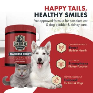 Bladder and Kidney Relief for Dogs & Cats by Daybreak Nutrition | Powder Cranberry Supplement for Dogs and Cat for UTI Treatment & Urinary Support | Dog & Cat Urinary Tract Infection Remedy Supplement