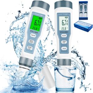 pillme 2pack digital ph meter ph tester 0.01 ph high accuracy water quality tester with atc: 3 in 1 ph tds temp pocket size for household drinking water, hydroponics, lab, aquarium