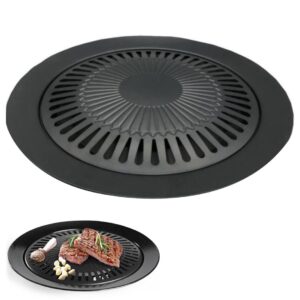 XJKLBYQ Non-Stick Grill Plate,Korean BBQ Grill,Grill Tray,Griddles Round Bakeware Household Ovenware for Any Stove